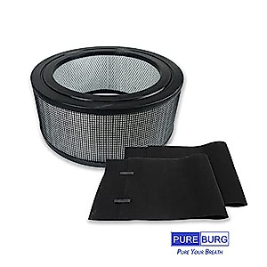 PUREBURG 22500 Replacement True HEPA Filter Set Compatible with Honeywell 17400 10000 (EV-1) 12500 (EV-25) 12520 12525 12526 121528 1350 17440 62500 83236 &83256 Air Purifier