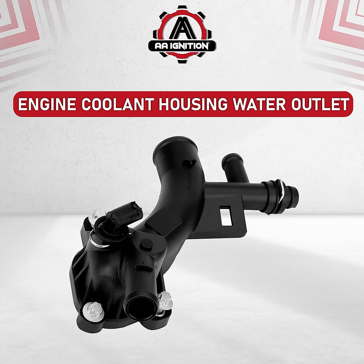 Engine Coolant Housing Water Outlet with Sensor - Compatible with Chevy Cruze, Sonic, Trax and Buick Encore 1.4L - Replaces 25193922, 15-11105, 902-846, 55565334, 1511105, 902846