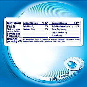 Mentos Pure Fresh Sugar-Free Chewing Gum with Xylitol, Fresh Mint, 50 Count (Pack of 6)