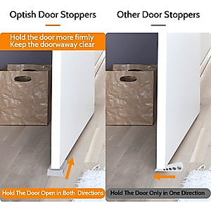 3 Pack Door Stoppers for Bottom of Door, Optish Rubber Door Stop Non Slip Doorstop, Door Stopper Wedge for Carpet, Hardwood, Tile, Stone and Concrete, Hold The Door Open in Both Directions