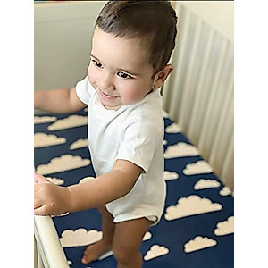 Pack n Play Sheets – Premium Pack and Play Sheets 4 Pack – 100% Super Soft Jersey Knit Cotton Playard Mattress Sheets – Portable Playpen Fitted Play Yard Mini Crib Sheet for Boy & Girl (24 x 38 x 5)