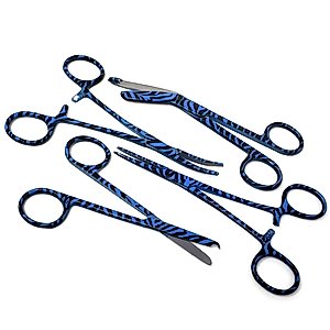Set of 4 Bandage Scissors 5.5", Stitch Scissors 4.5" and Hemostat 5.5" Straight Made of Premium Quality Stainless Steel Scissors