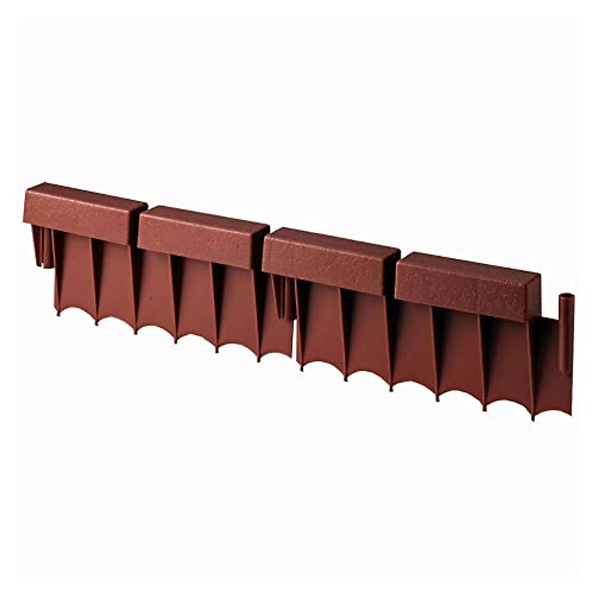 Suncast 12" Interlocking No Dig Brick Border Landscape Edging, Brown