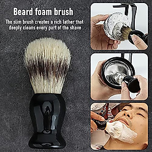 Professional Straight Blade Razor Kit with Strop - Straight Edge Barber Razor Premium Stainless Steel Sharp Shaver Razor for Men Home & Salon Grooming Using (Black)