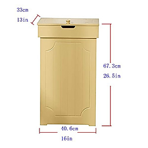 Function Home Trash Can Cabinet, 23 Gallon Kitchen Garbage Can, Wooden Recycling Trash Bin, Freestanding Dog Proof Trash Can, Farmhouse Trash Cabinet with Lid for Home Kitchen Bathroom, Yellow