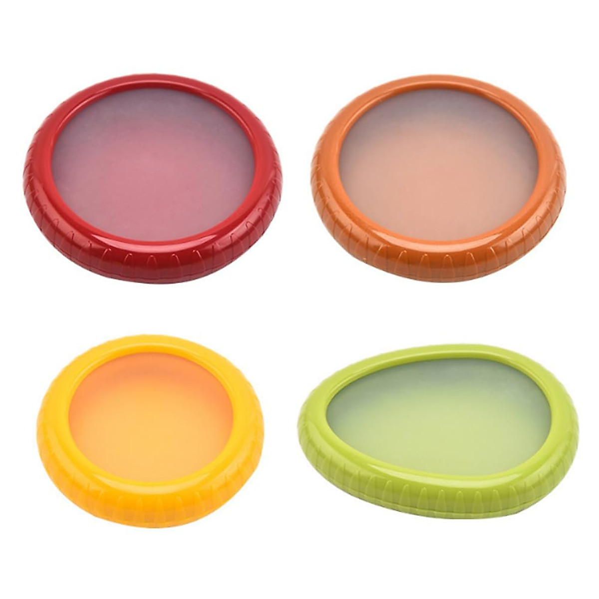 OYSRONG Silicone Fruit and Vegetable Fresh Storage Containers, Set of 4, Multicolor Anti-Oxidation Storage Box