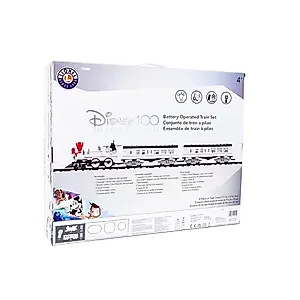 Lionel Disney100 Celebration Ready-to-Play Battery Powered Model Train Set with Remote, White, Black, Red, Large
