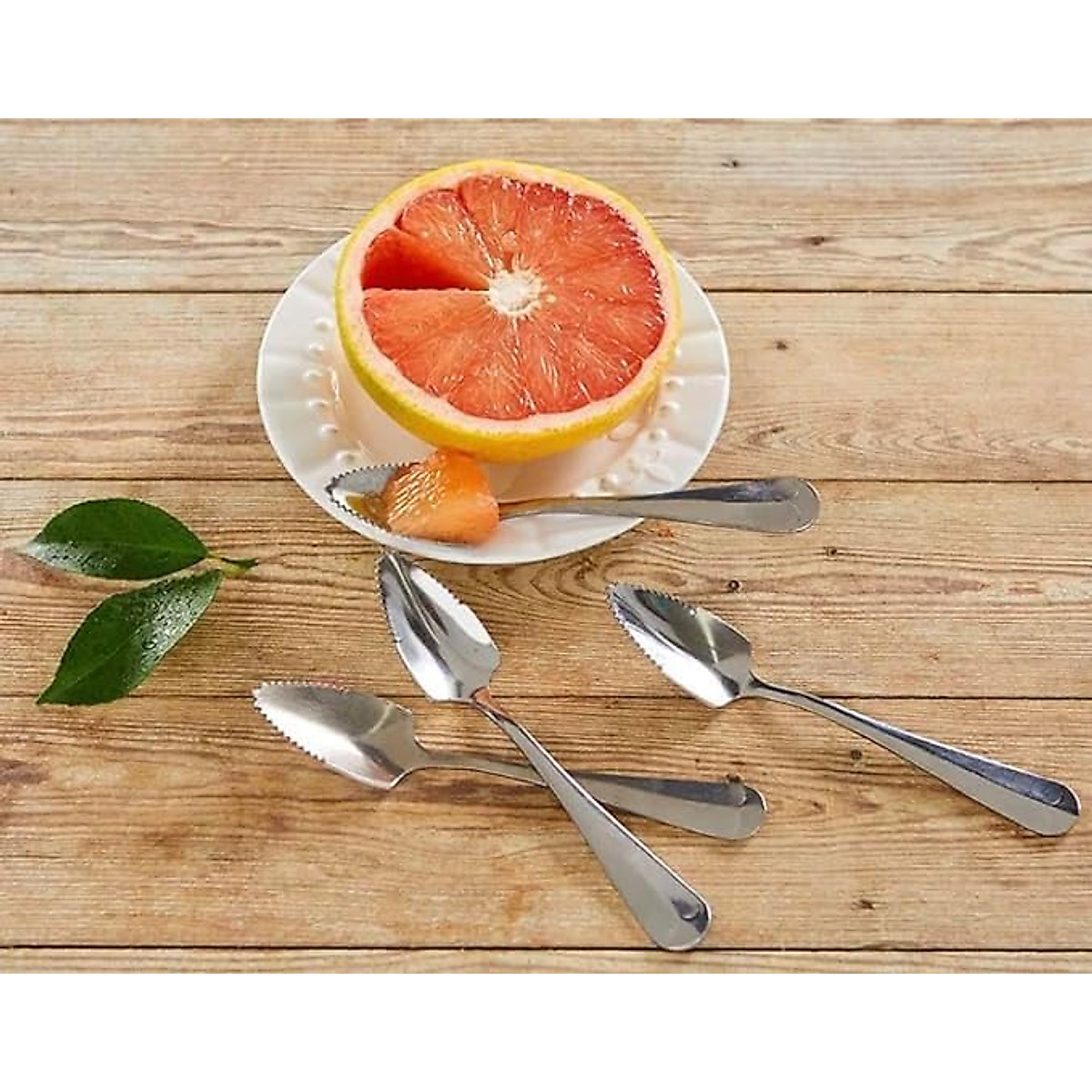 Rocky Mountain Goods Grapefruit Knife and Spoons Set - Curved Serrated Blade Knife and Two Grapefruit Spoons with Serrated Edge - Stainless Steel