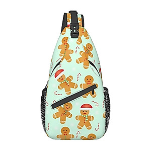 Mvirnsw Gingerbread Men Pattern Sling Bag Crossbody Backpack Hiking Travel Daypack Chest Bag Shoulder Bag For Women Men