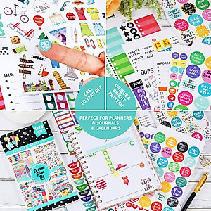 Planner Stickers - 28 Sheets, 1378 Stunning Design Accessories for Journals and Calendars, Essential Planner Accessories by Tullofa - Green