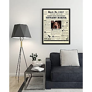 16th Birthday Decorations For Women, Men, Him, Her - Custom Poster Party Decor Gifts With Personalized Birth Date, Photo - Back in Newspaper