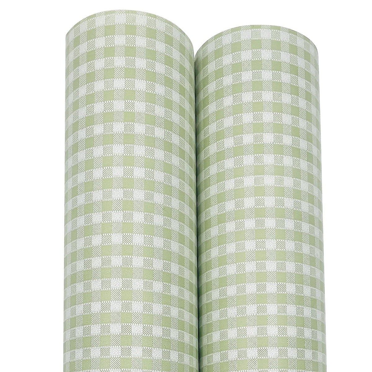 Yifely Green & White Checkered Pattern Tabletop Protect Paper Self-Adhesive Shelf Liner Coat Locker Decor 17.7 Inch by 9.8 Feet