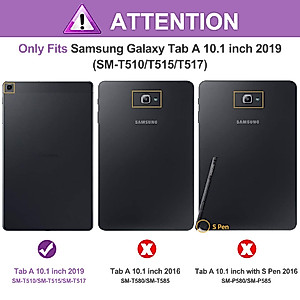BRAECN for Galaxy Tab A 10.1 2019 Case, Heavy Duty Shockproof Rugged Case with 360 Degree Rotating Hand Strap/Stand and Shoulder Strap for Samsung Tab A 10.1 SM-T510/T515 2019 (Black)