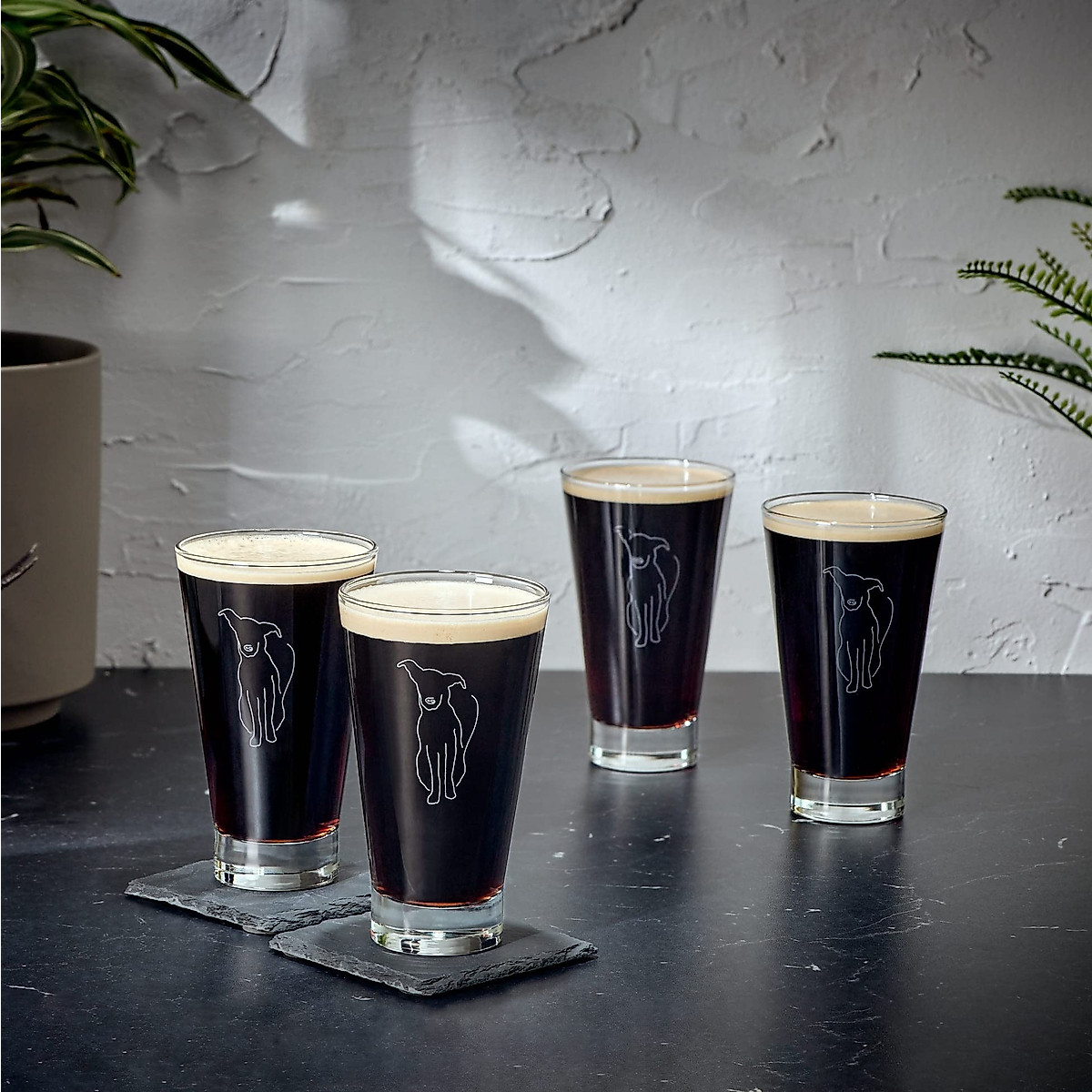 Libbey Modern Pets Arlo Hi Ball Glasses, 14 ounce, Set of 4