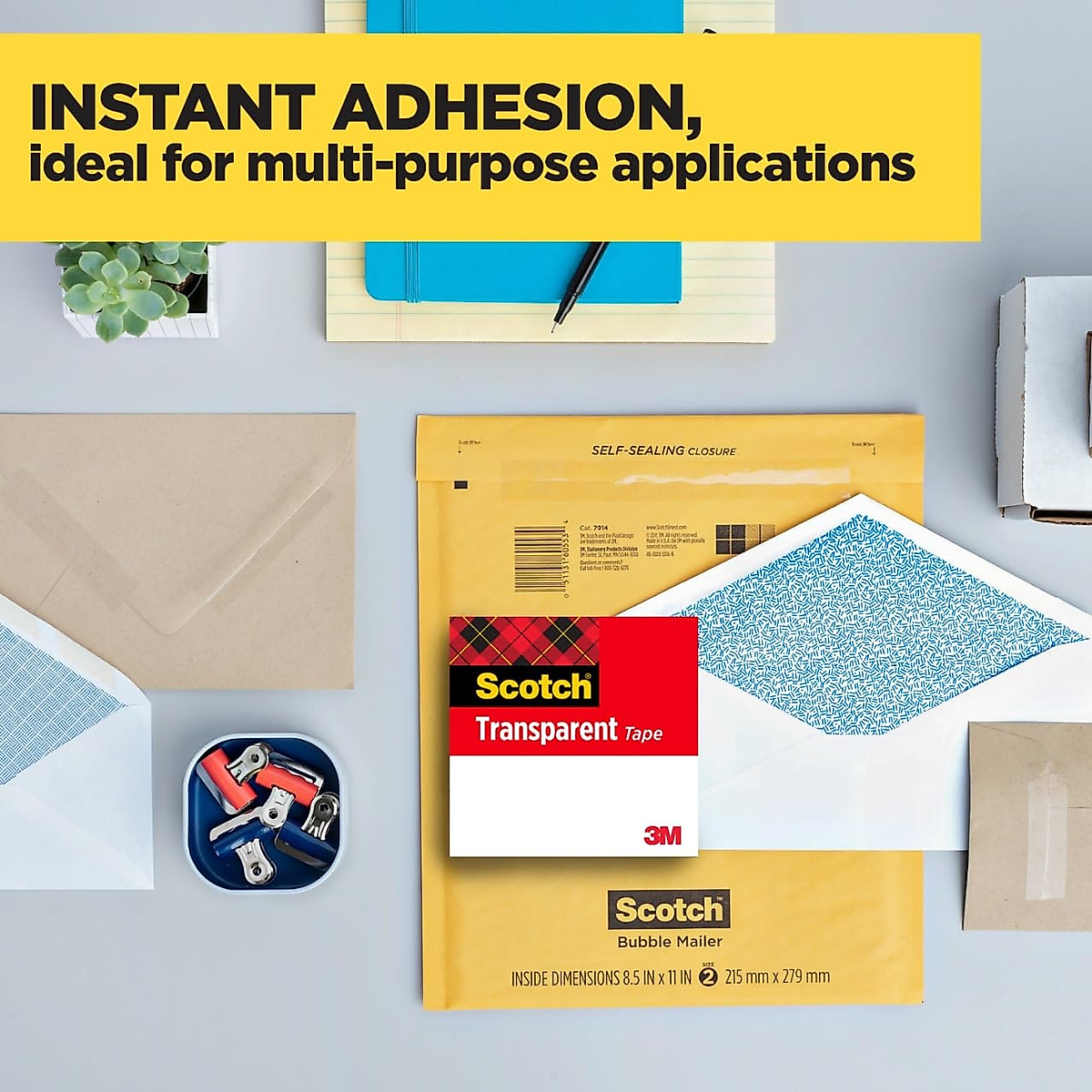 Scotch Transparent Tape, 3/4 in x 2592 in, 2 Boxes/Pack (600-2P34-72)