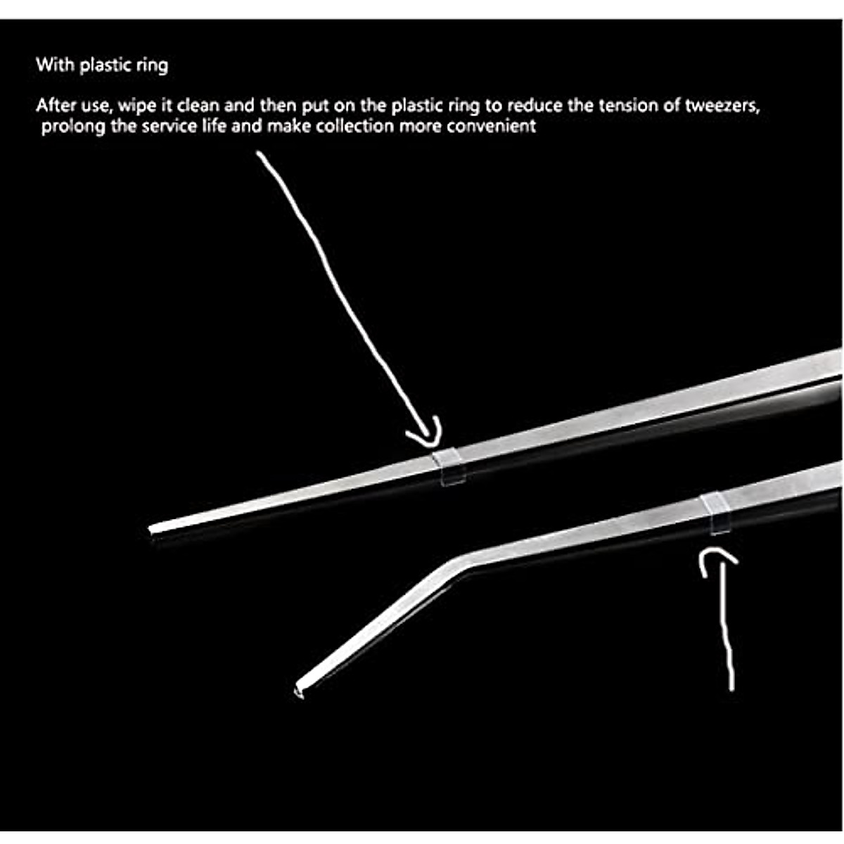 Aquarium Tweezers Extra Long 10.6 inches (27cm),, 2 Piece Aquarium Tweezers Stainless Steel Straight and Curved Tweezers Set for Foreground Fish Tank Plant Aquascape Tools, Feeding Tongs