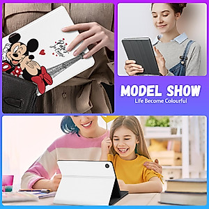 Besoar for Galaxy Tab A8 Cases 10.5 inch 2022 for Girls Kids Women Girly Cute Cartoon Design Covers Stand Folio Smart Fashion for Samsung A8 Tablet Case SM-X200 SM-X205 SM-X207,Heart Mnmq