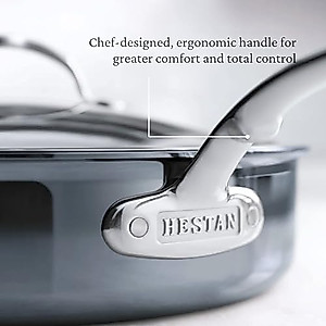 Hestan - NanoBond Collection - Titanium Stainless Steel 3.5-Quart Sauté Pan with Lid - Toxin, PFAS, & Chemical Free Clean Cookware, Induction Cooktop Compatible