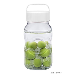 Toyo Sasaki Glass Fruit Syrup Bottle, Good Pickling, Fruit Syrup Bottle, Set of 2, 50.9 fl oz (1,500 ml), Orange Storage Jar, Storage Container, Made in Japan, Bookmark Included, I-77860-OR-A-JAN-S