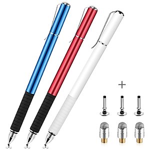 Waysse 3 Stylus Pens for Touch Screens, Capacitive Pen High Sensitivity & Fine Point, Universal Stylus with Clear Disc for iPhone X/8/8plus iPad/iPad Pro/iPad Mini and All Capacitive Touch Screens