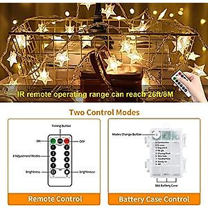 Traveant String Lights, Fairy Lights 50 Led 8 Modes Star Lights, Extendable Waterproof Twinkle Lights for Home, Party, Christmas, Wedding, Garden
