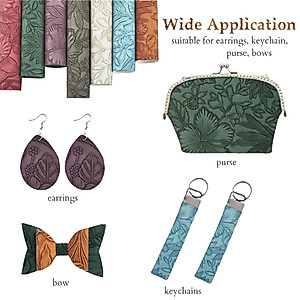 SHUANGART 7 Pcs Embossed Faux Leather Sheets for Earrings Purses Making, 8.2" X 11.8" with Embossed Textured Synthetic Fabric Sheets for DIY Bows Wallet Sewing Crafts (Flower)