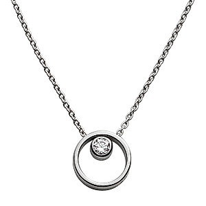Skagen Women's Kariana Silver Tone Stainless Steel Circle Pendant Necklace (Model: SKJ0833040)