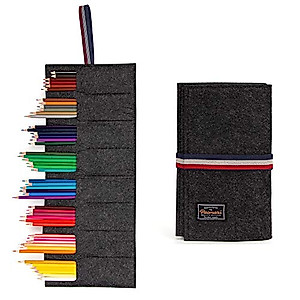 PACMAXI Pencil Holder Organizer 8 Slot, Felt Pencils Storage Organizer for Travel Drawing, Pencil Storage Case, Best Gift for boy, Boyfriend, student, kids. (No Pencil Included