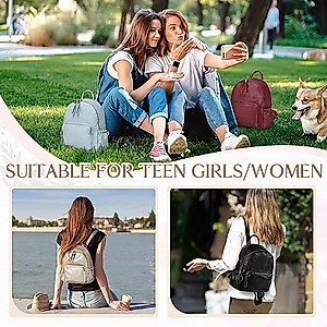 VASCHY Mini Backpack Purse, Faux Leather Small Backpack for Women (Sky Blue)