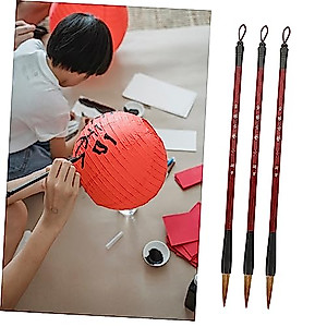 COHEALI 3pcs Langhao Writing Brush Japanese Stationery Set Calligraphy Pen Set Portable Brush Chinese Calligraphy Painting Brushes Wolf Bamboo Brushes Set Calligraphy Ink Wood Wooden Japan