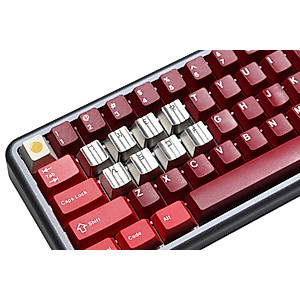 Teamwolf stainless steel MX Metal Keycap for keyboard gaming key QWERWASD R2 R3 light through back lit Black Blue Gold gradient (TW Silver QWERWASD)