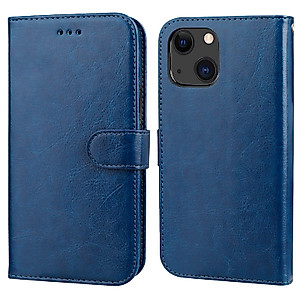 Bocasal Detachable Wallet Case for iPhone 13 RFID Blocking Card Slots Holder Premium PU Leather Magnetic Kickstand Shockproof Wrist Strap Removable Flip Protective Cover 5G 6.1 inch (Blue)