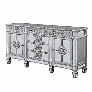 Acme Varian Server in Mirrored and Antique Platinum