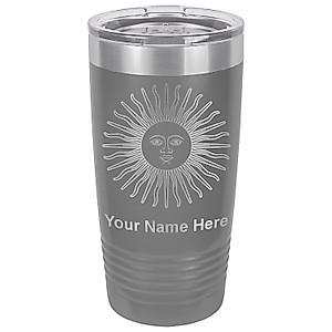 LaserGram 20oz Vacuum Insulated Tumbler Mug, Flag of Argentina, Personalized Engraving Included (Gray)