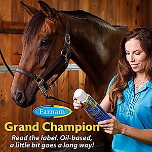 Farnam Grand Champion Fly Repellent for Horses, Plus Coat Conditioner for Show Ring Shine, 15-Ounce Non-Aerosol Spray Bottle (100528258)