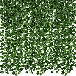 JPSOR 36pcs 259ft Artificial Ivy Garland Fake Vines Leaf Garland Artificial Greenery Garland Fake Hanging Plants for Home Bedroom Wedding Decoration Jungle Theme Party Supplies