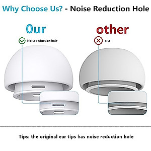 3-Pair Replacement Ear Tips for AirPods Pro & 2nd Generation with Noise Reduction Holewith and Cleaner kit,Cleaning Pen Airpods 1 2 3 pro/pro 2nd,Built-in dust Guard Screen,3 Sizes (S/M/L)-White