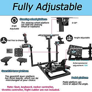 Anman Flight Racing simulator cockpit Wheel Stand Dual-Purpose Fit for Logitech Shifter Joystick Pedals,Thrustmaster/Hotas Warthog, Only Include Flight Joystick Mount Three Sizes Shift Lever Panels