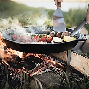 Petromax Steel Cooking Stand, Cook Outdoors Over a Campfire, 7.1" x 7.9", Can Be Secured to The Ground