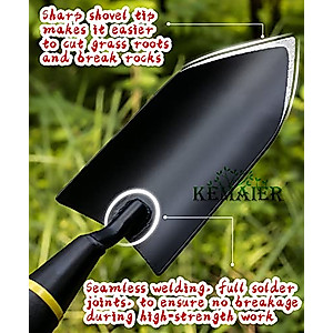 Garden Shovel - Heavy Duty Gardening Hand Trowel, Carbon Steel Garden Trowel with Rubberized Handle, Trowel Garden Tool for Diligent Farmer Soil Planting Digging Transplanting