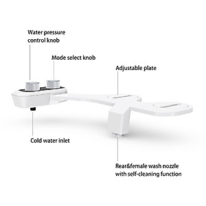 Universal Smart Toilet Bidet Dual Nozzle Design Knob Switch Toilet Self Cleaning Sprayer for All Toilets