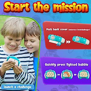 ORDTBY Handheld Travel Pop It Pro Games for Kids Electronic Fidgets Games Boy Girl, Gift for3 4 5 6 7 8 Year Old Boys Birthday Xmas, Light Up Pop It Game and Fidget Toys for Teen Boys 8-12