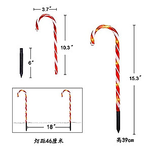 Christmas Candy Cane Lights,Solar Christmas Light， Christmas Candy Cane Pathway Lights， Christmas Decoration， for Home Garden New Year Holiday Lights