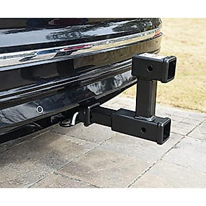 TOPTOW 64131KT Dual Hitch Extension Combo Kit, 7-1/2" Drop/Rise, 8" to 10" Extender, 2 Pack of Hitch Clamps, 3 Pack of Hitch Pins and 2 Pack of Hitch Covers