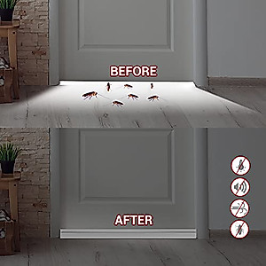 Ohuhu Door Draft Stopper Seal Strip, Door Sweep Under Door Weather Stripping Noise Blocker Gap Filler Bottom, Draft Guard Dust Wind Block for Garage Exterior Interior Doors (118"L x 2"W, White)