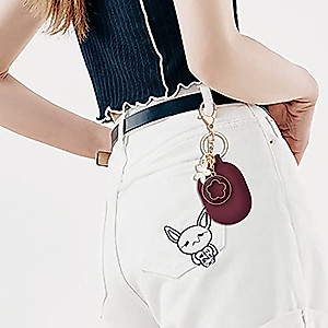 Beats Studio Buds Case Cover with Cute Bling Keychain,OLEBAND Silione Protective and Anti-Slip Earbds Cover for Beats Studio Charging Case,LED Visible,for Women and Girls,Burgundy