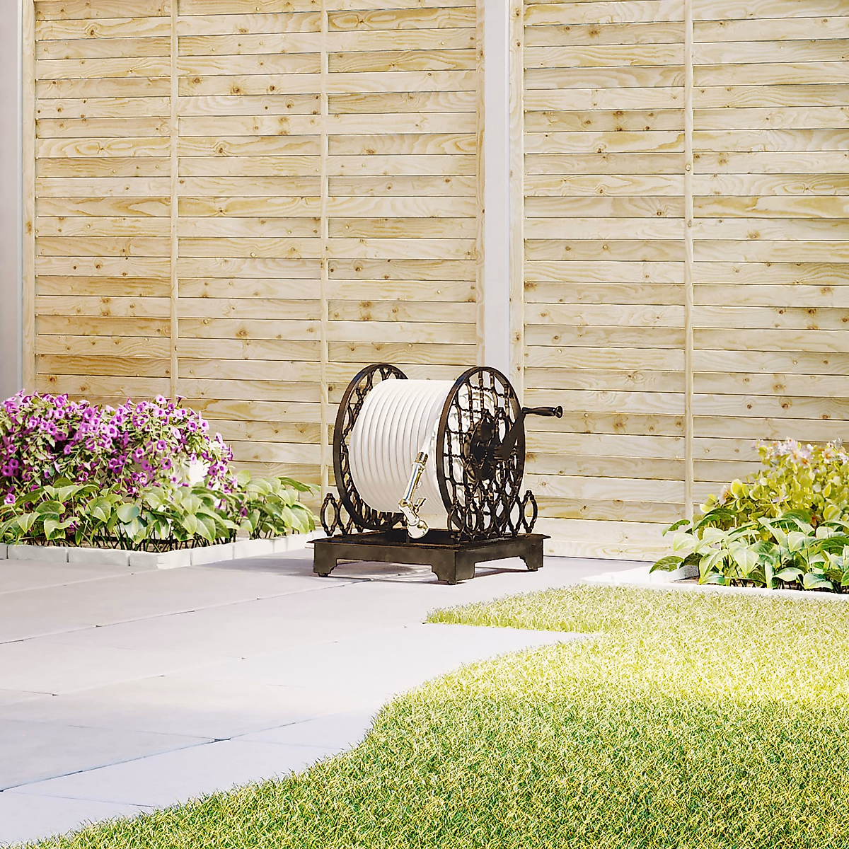 Lush Landscapes Metal Ornamental Hose Reel II