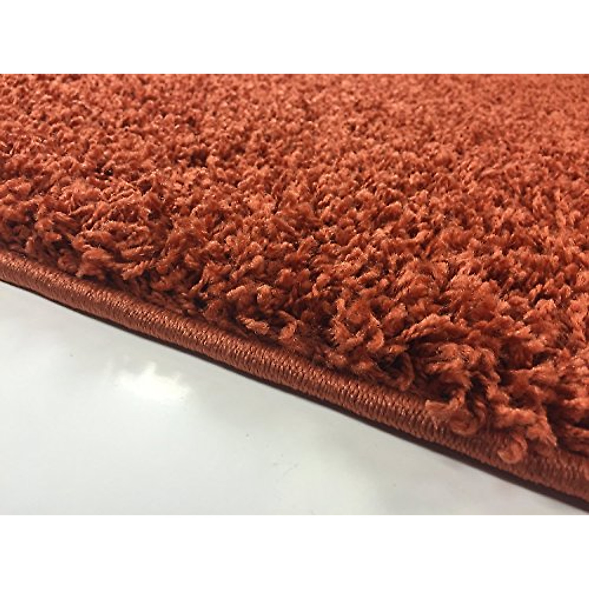 Shaggy Collection Solid Color Shag Area Rugs (Burnt Orange, 5'x7') (4097)