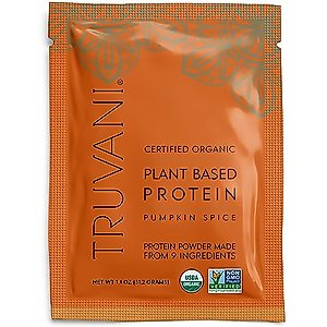 Truvani Vegan Pea Protein Powder | Pumpkin Spice | 20g Organic Plant Based Protein | 1 Serving | Keto | Gluten & Dairy Free | Low Carb | No Added Sugar