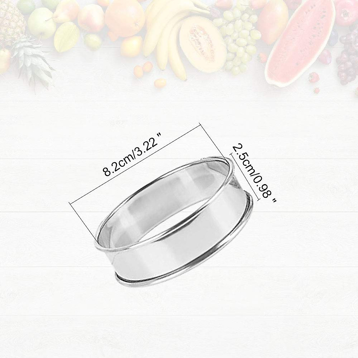 ETSAMOR 4 PCS Double Rolled Tart Rings Stainless Steel Muffin Tart Rings Professional Circular Crumpet Rings Set for Home Food Making Tool, Making Small Pastry Pancakes, Catering Business